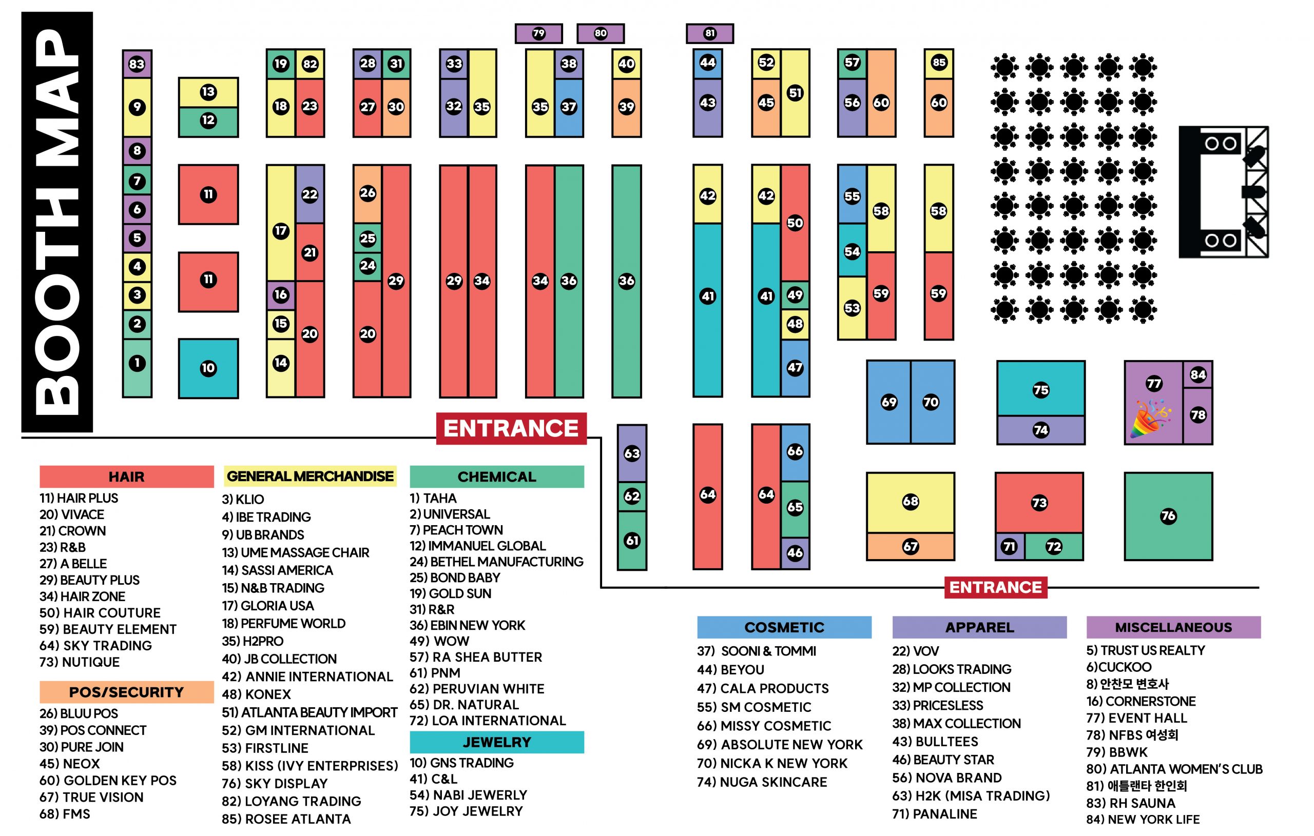 미주 조지아 뷰티 서플라이 협회 UGBSA | Booth Map